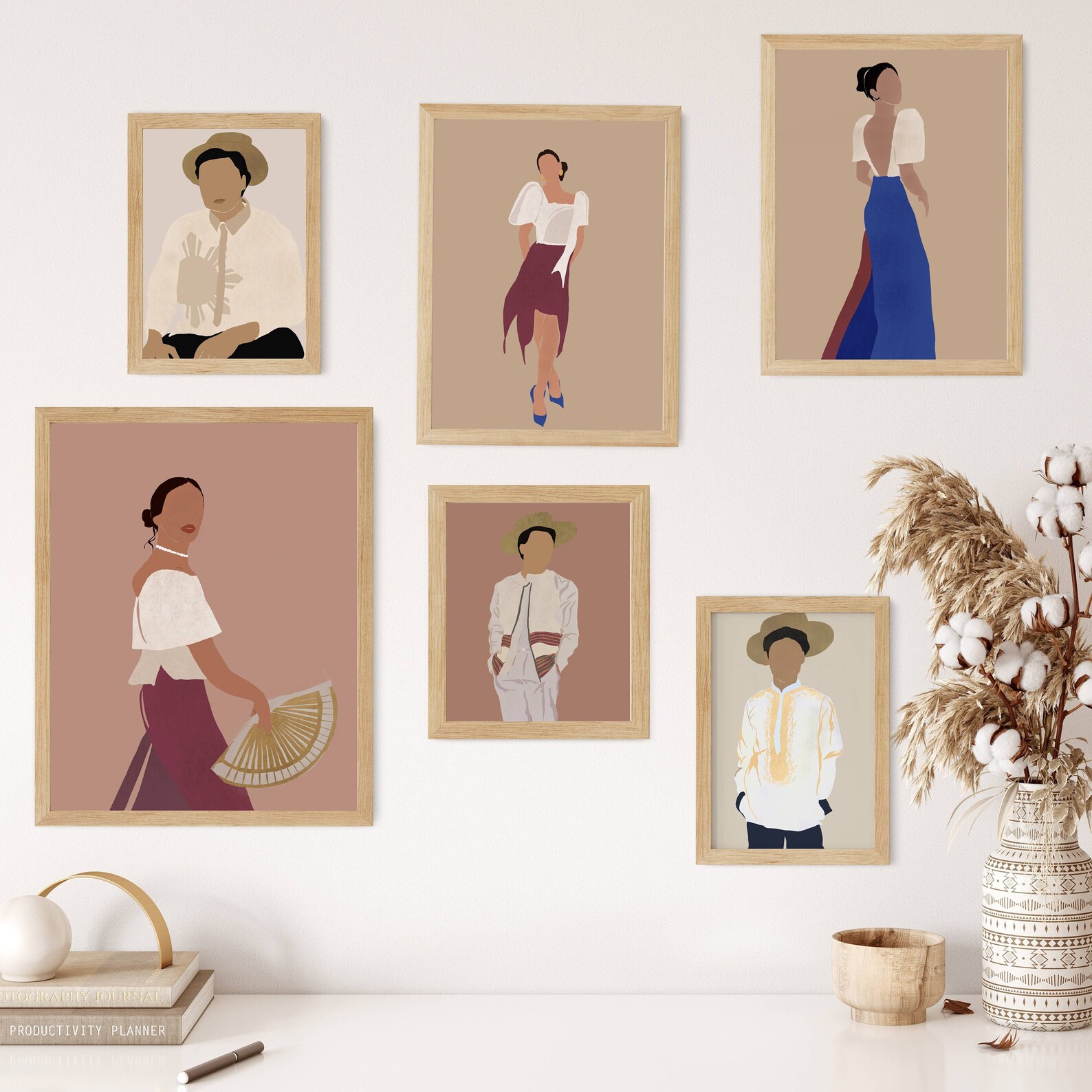 Filipino Gallery Wall Art Set, Set of 3 Woman Prints, Fashion Wall Art ...