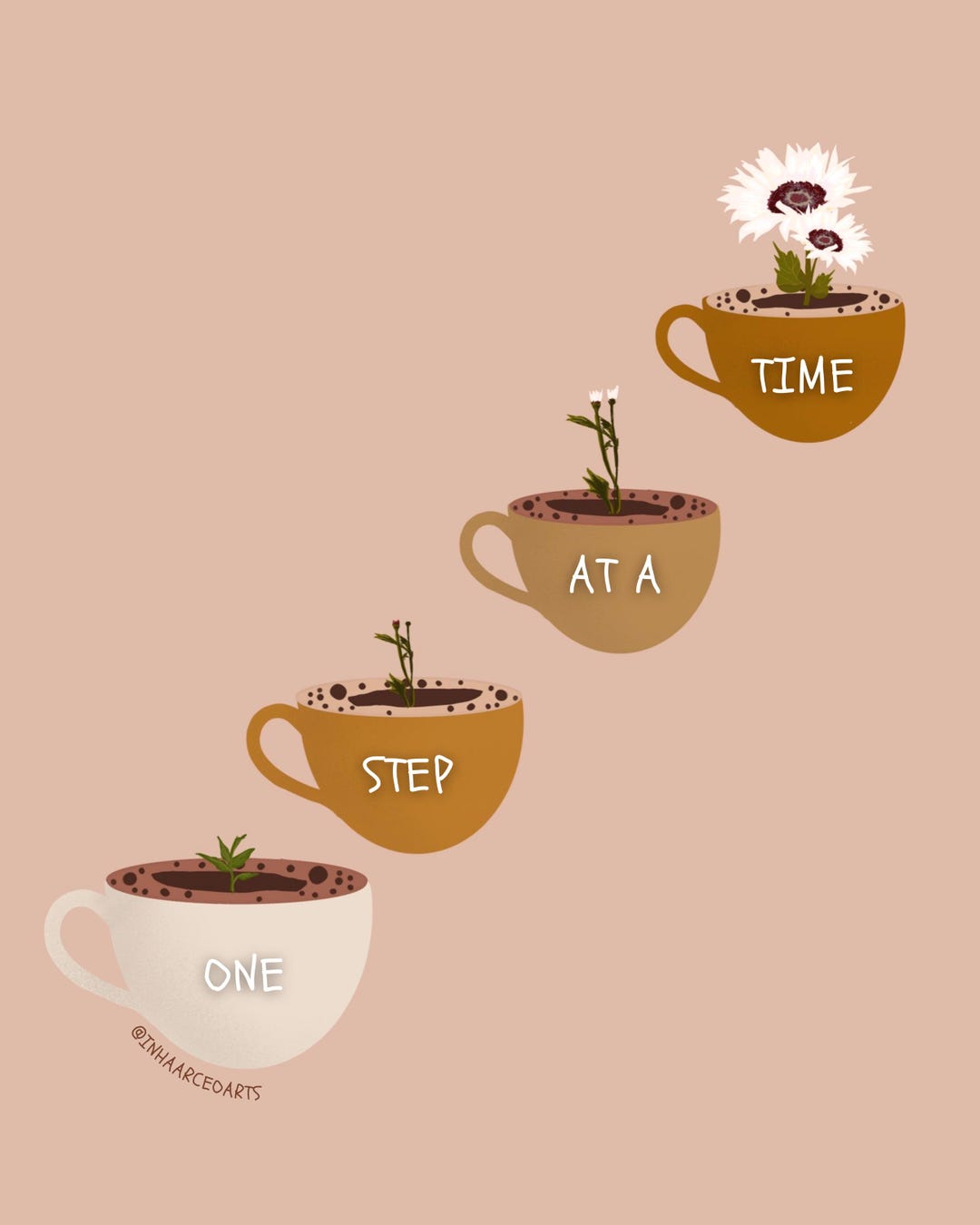 One Step at a Time Illustration Art Print Poster - Etsy