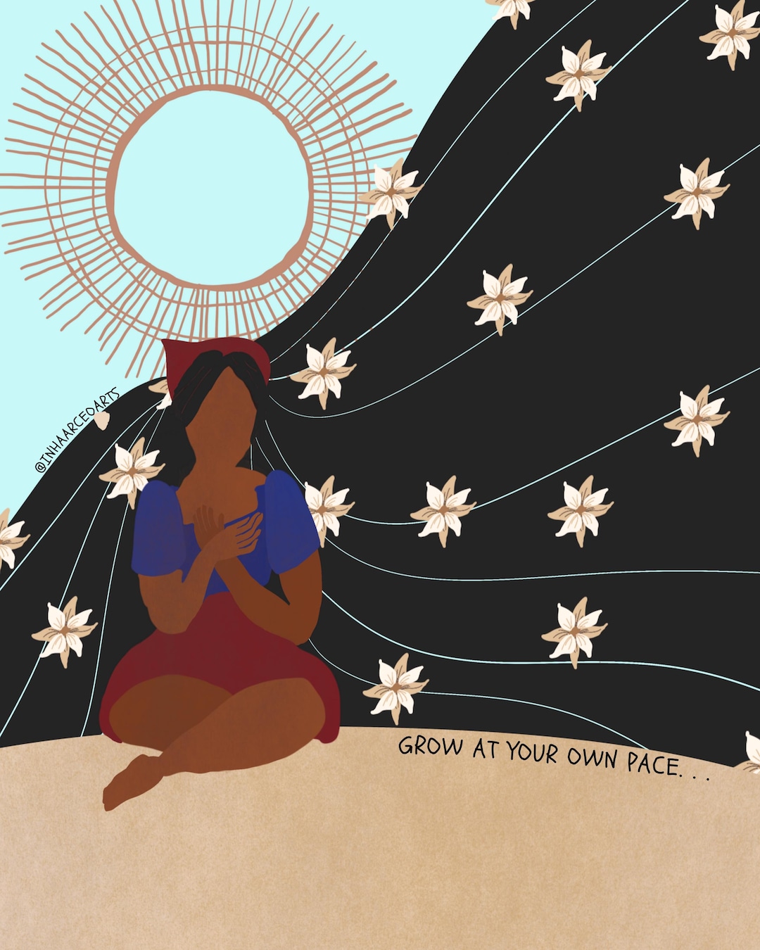 Grow at Your Own Pace Illustration Art Print Poster - Etsy