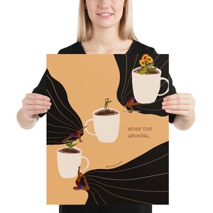Never Stop Growing Illustration Art Print Poster - Etsy
