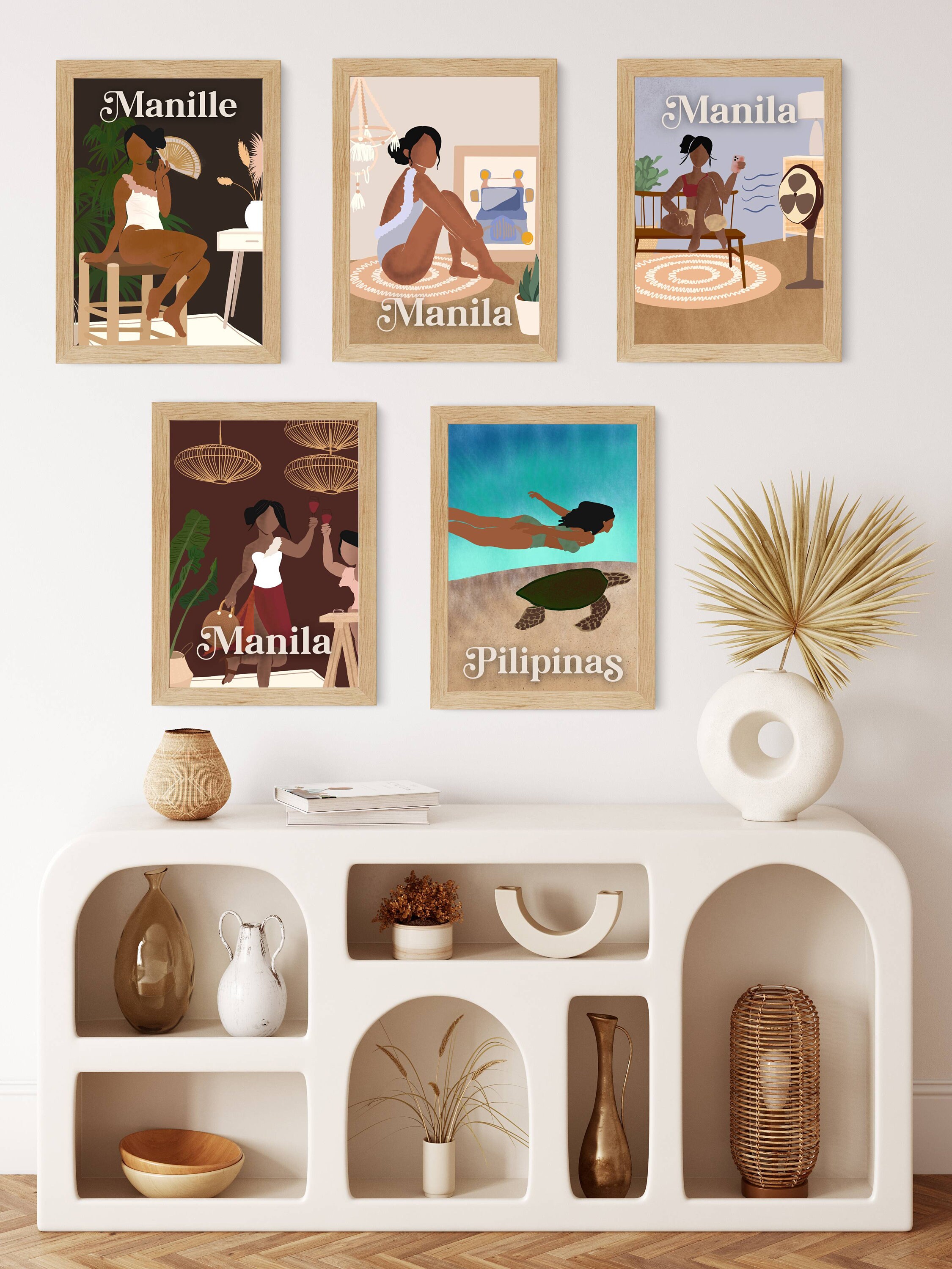 Filipino Gallery Wall Set Filipino Set of 6 Woman Prints - Etsy