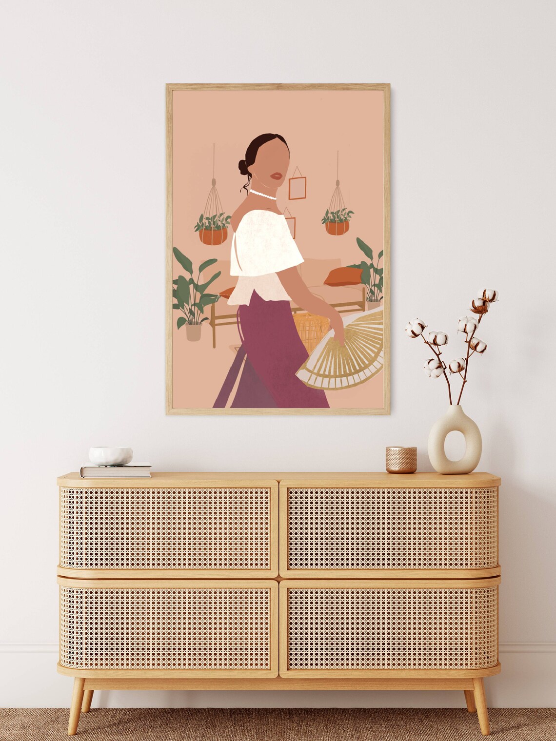 Filipino Female Woman Boho Art, Philippines Poster, Filipino Art, Asian ...