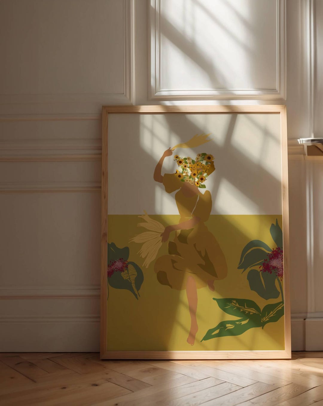 Sunflower Filipino Woman Print Abstract People Art Wall Modern Abstract ...