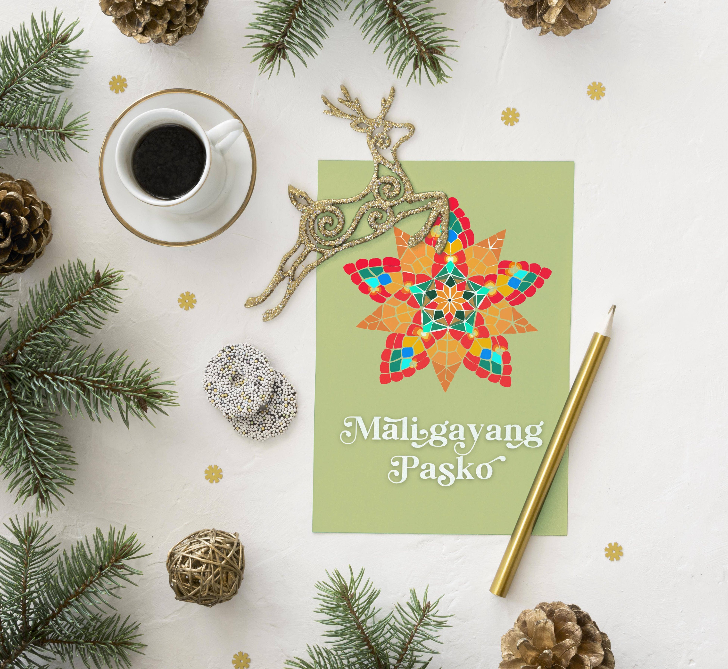 Set of 3 Filipino Christmas Cards Filipino Art Parol Handmade | Etsy