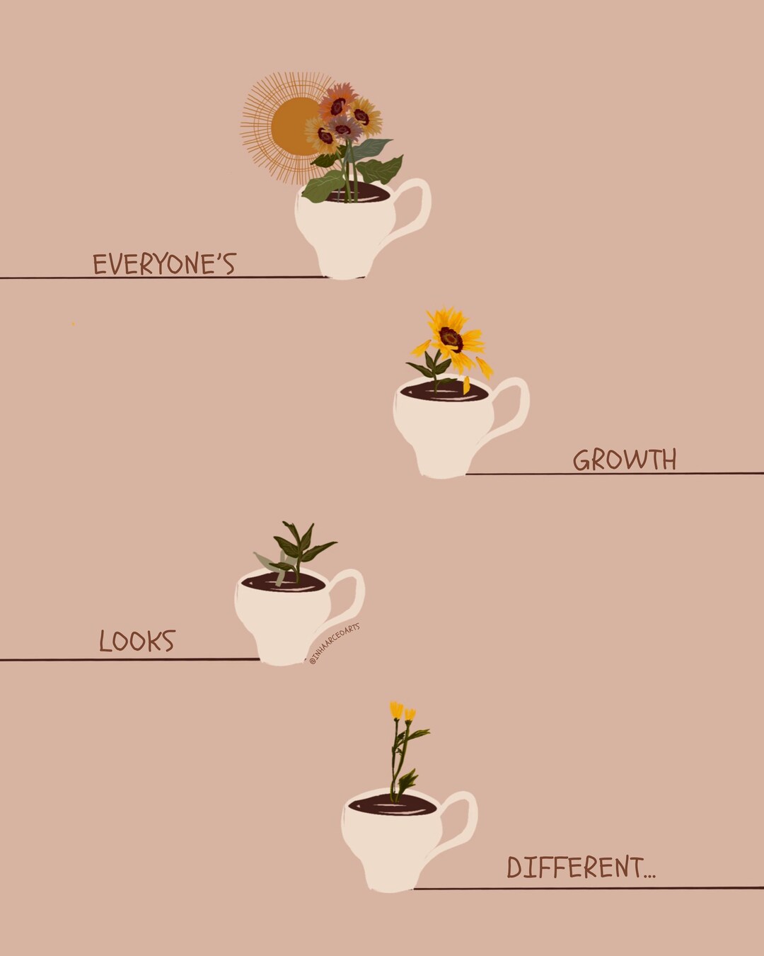 Everyone's Growth Looks Different Illustration Art Print Poster - Etsy