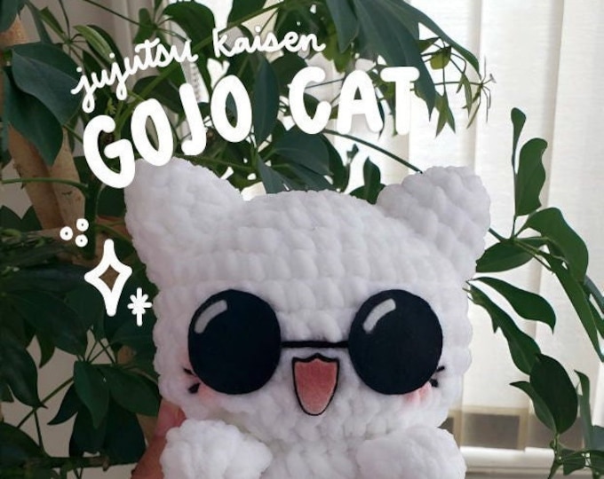 PHYSICAL ITEM Gojo Cat/cat With Sunglasses Crochet Plush - Etsy