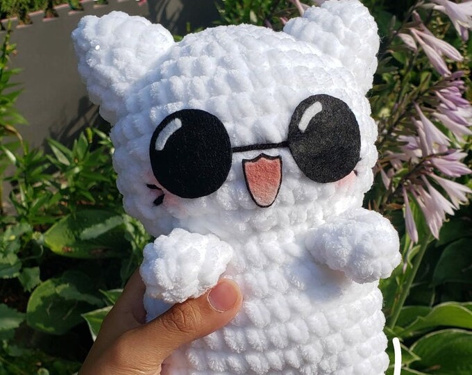 Physical Item Gojo Cat Cat With Sunglasses Crochet Plush Etsy