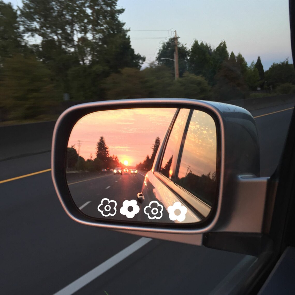 Dainty Handrawn Flowers Car/window/mirror Vinyl Decal - Etsy