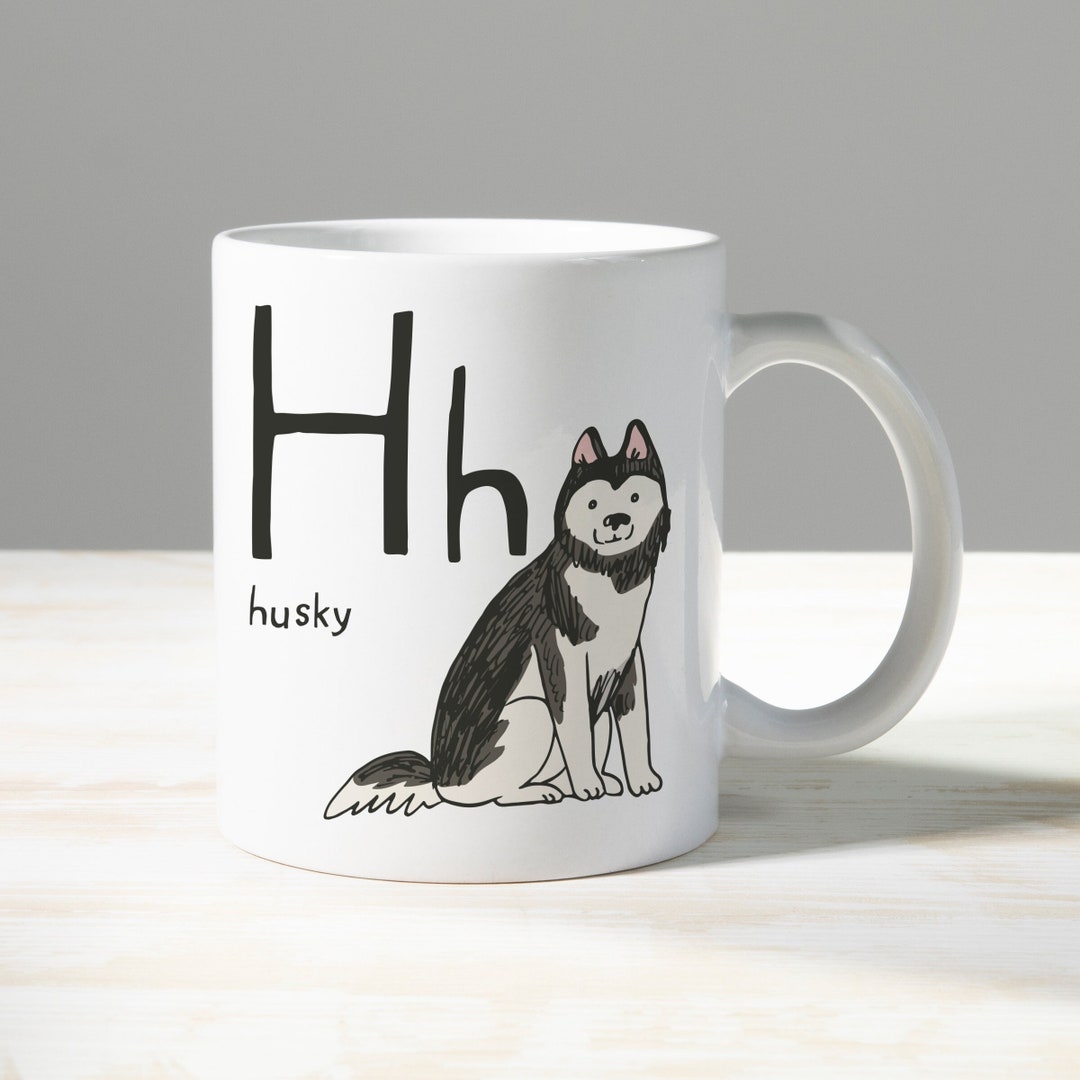 Cute Husky Mug / Dog Breeds Alphabet / Husky Mum Mug / Husky Puppy Mug ...