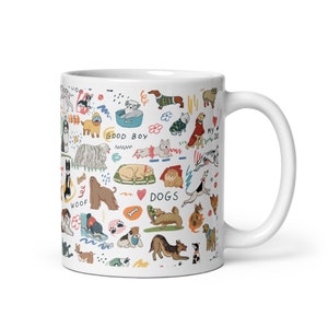Cute Dog Mug / Dog Pattern Mug Gift / Cute Puppy Cup / Dog Mom Mug ...