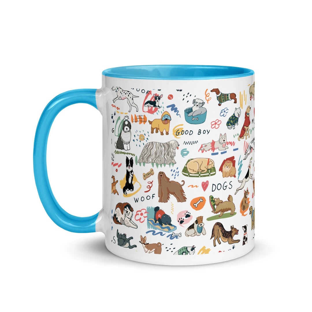 Cute Dog Mug / Dog Pattern Mug Gift / Cute Puppy Cup / Dog Mom Mug ...