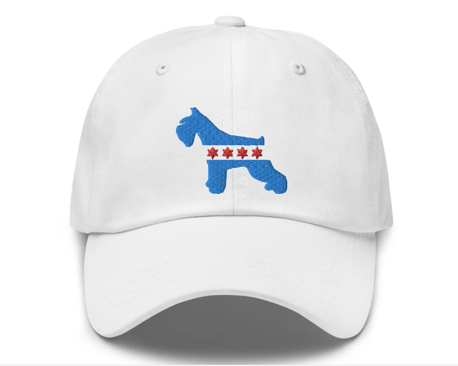 Chicago Schnauzer Embroidery Hat / Chicago Flag Schnauzer Dog Lover Hat ...