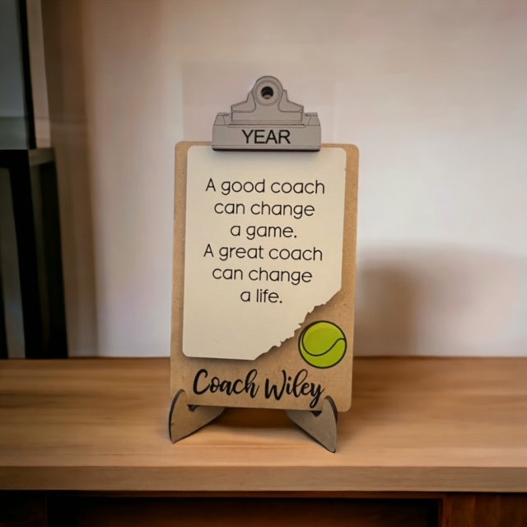 Tennis Coach Sign/ Clipboard Coach Sign/ Tennis Desk Gift/ Personalized ...
