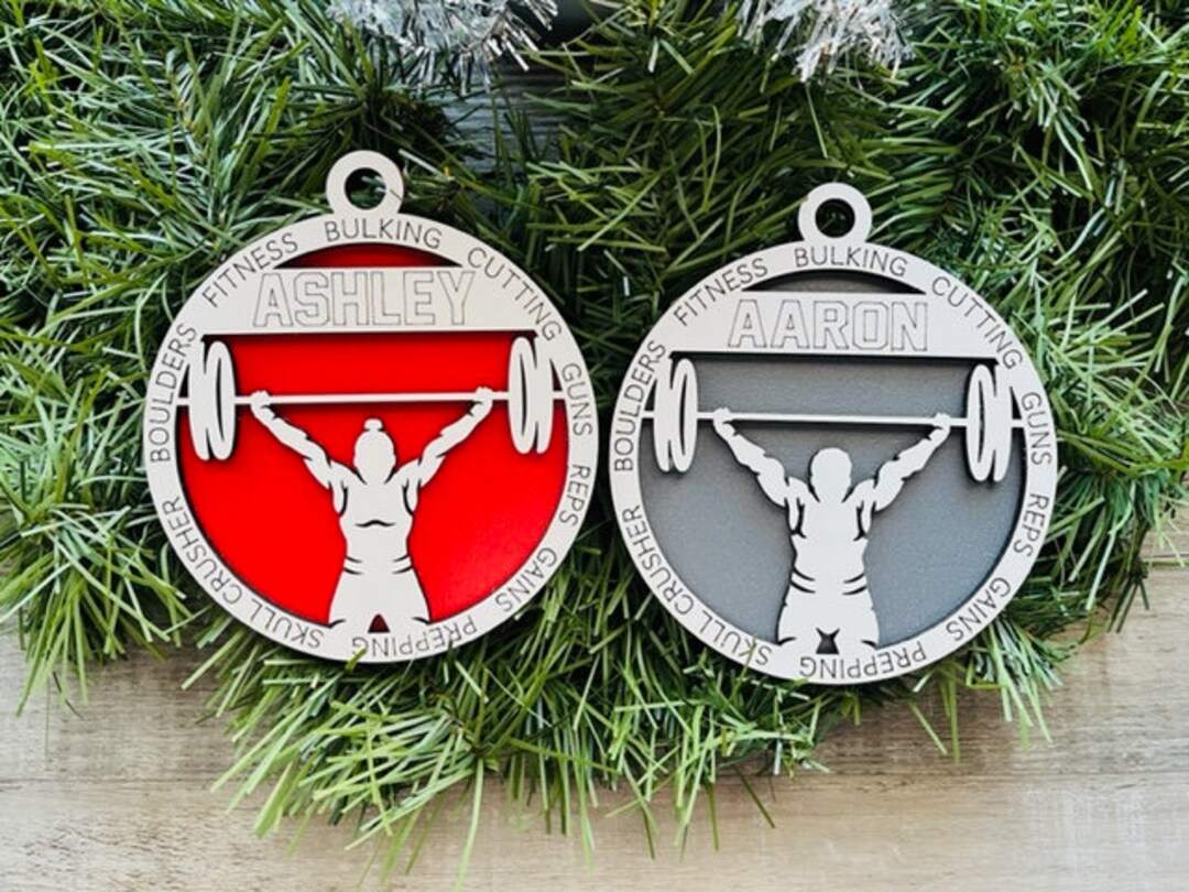 Weight Lifting Ornament/ Personalized Ornaments/ Sports Ornaments ...