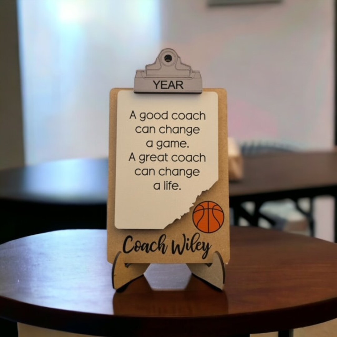 Basketball Coach Sign/ Clipboard Coach Sign/ Basketball Desk Gift ...