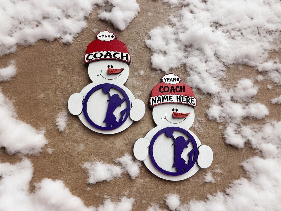 Cheerleader Coach Snowman Ornament/ Cheer Coach Ornament/ Snowman Cheer ...