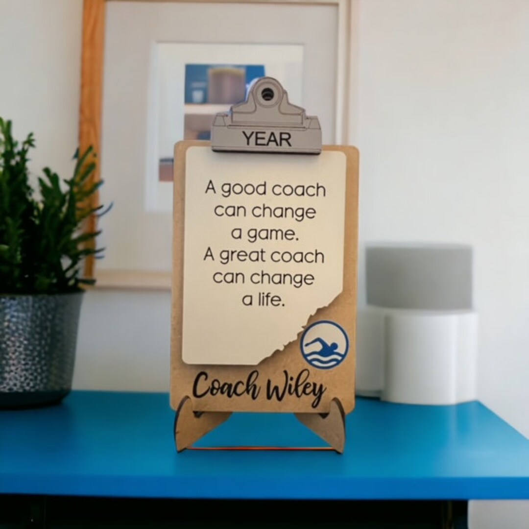 Swimming Coach Sign/ Clipboard Coach Sign/ Swimming Desk Gift ...