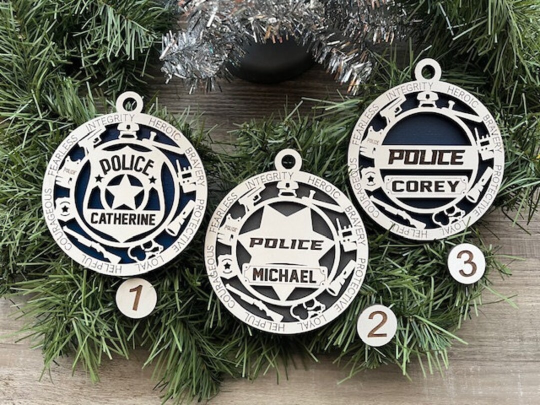 Personalized Police Ornament/ Police Shield Ornament/ Police Badge ...