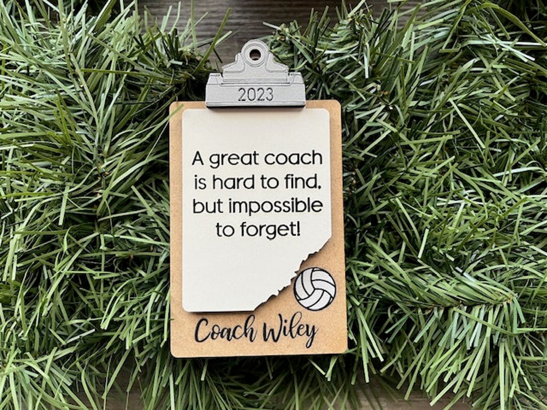 Volleyball Coach Ornament/ Clipboard Coach Ornament/ Personalized Coach ...
