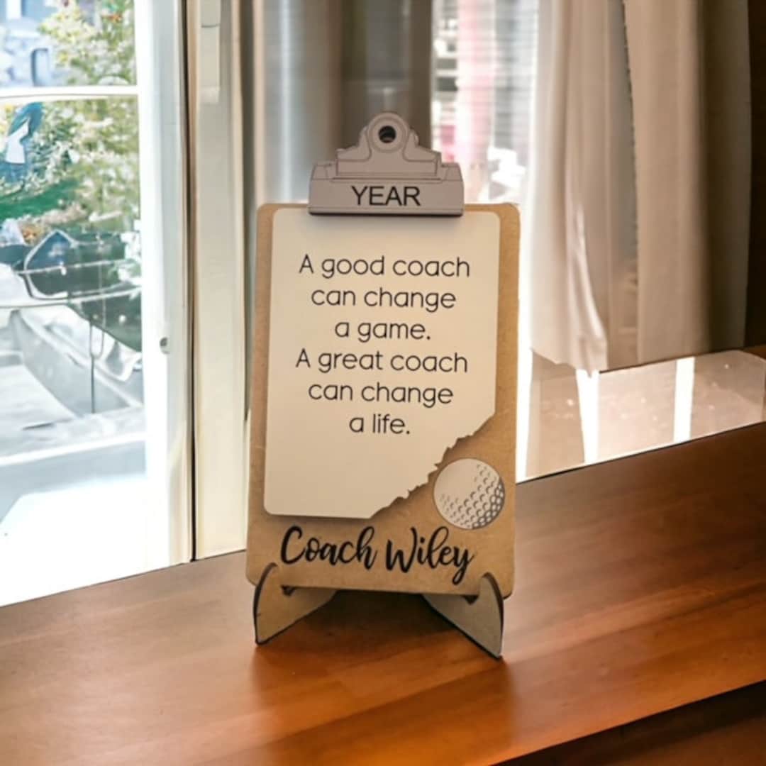 Golf Coach Sign/ Clipboard Coach Sign/ Golf Desk Gift/ Personalized ...