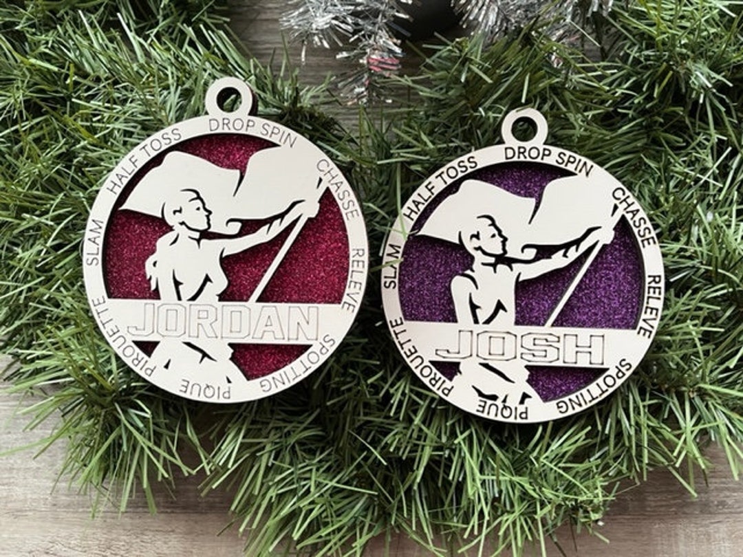 Color Guard Ornament/ Personalized Ornaments/ Sports Ornaments/ Color ...
