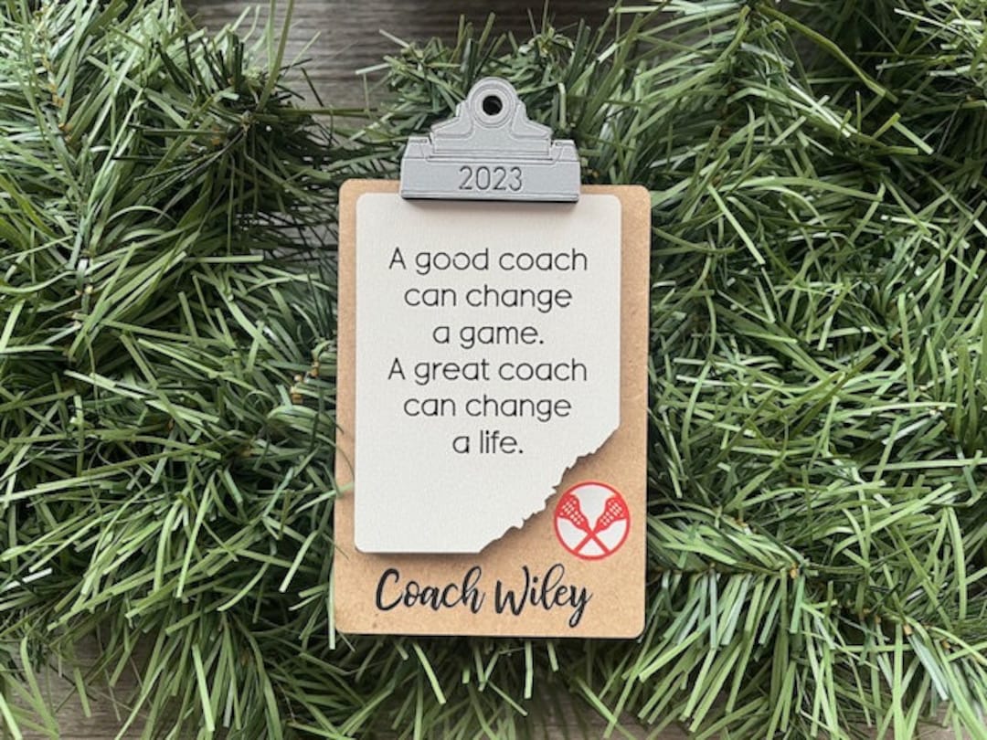 Lacrosse Coach Ornament/ Clipboard Coach Ornament/ Personalized Coach ...