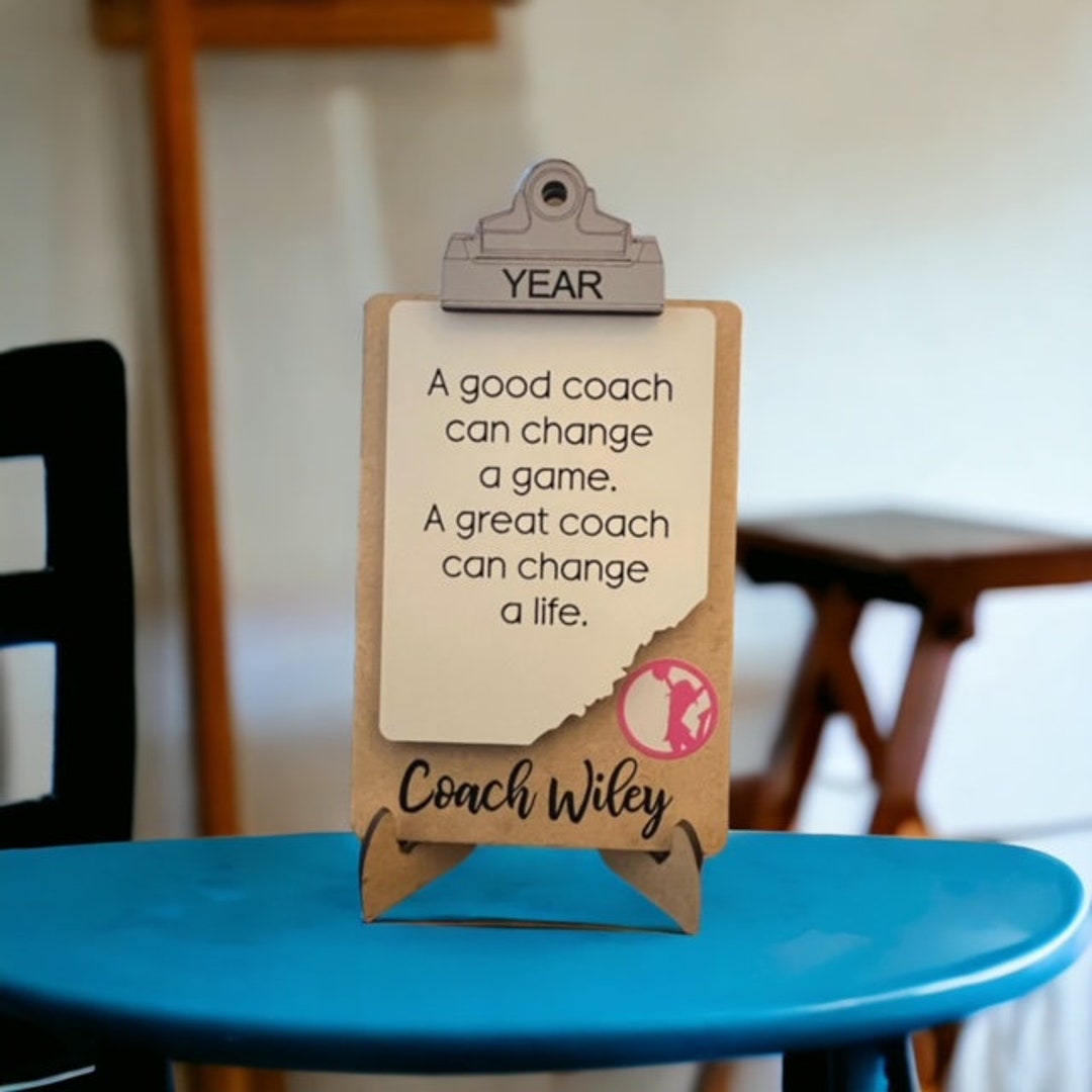 Cheer Coach Sign/ Clipboard Coach Sign/ Cheer Desk Gift/ Personalized ...