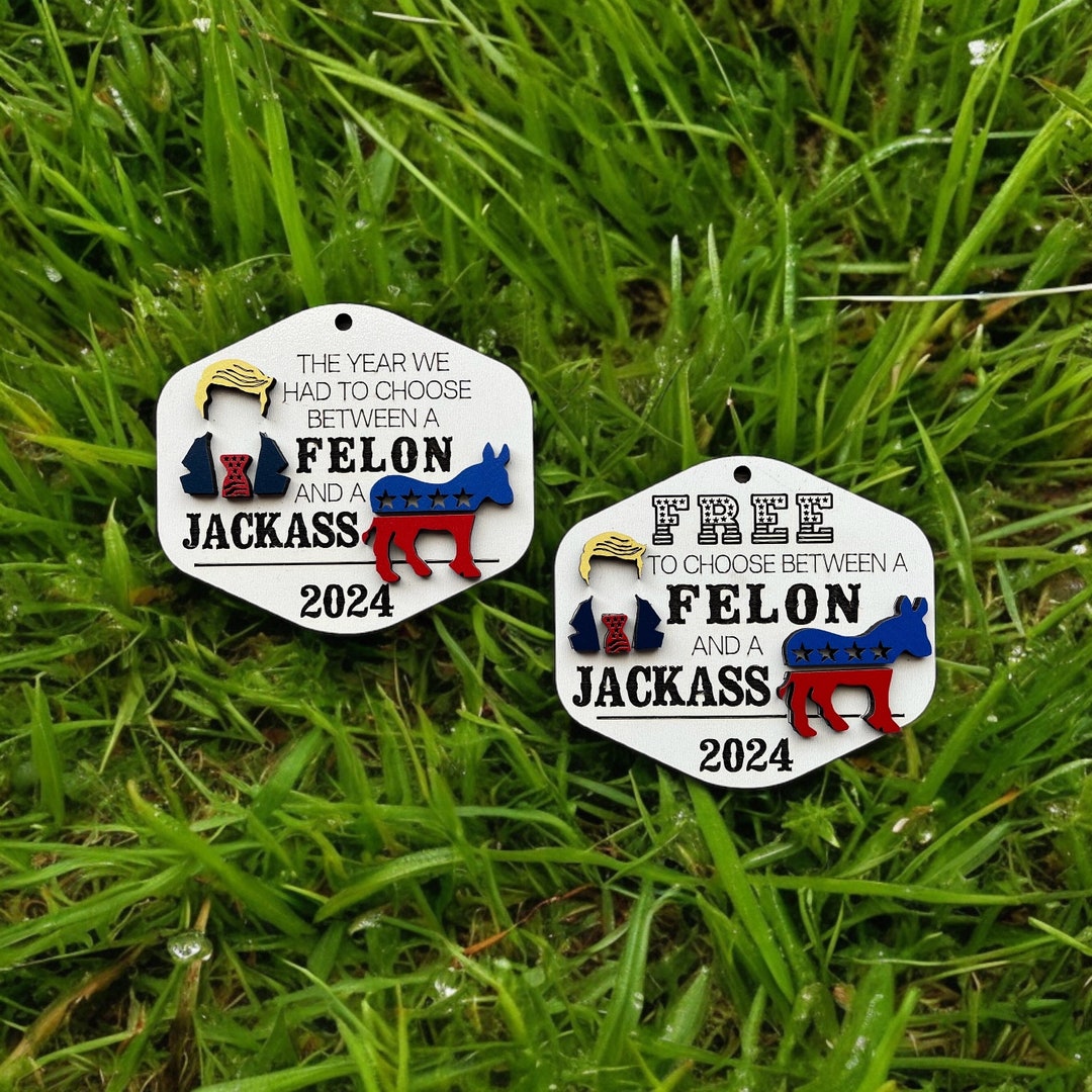 Funny Presidential Ornament/ Choose Between A Felon and A Jackass ...