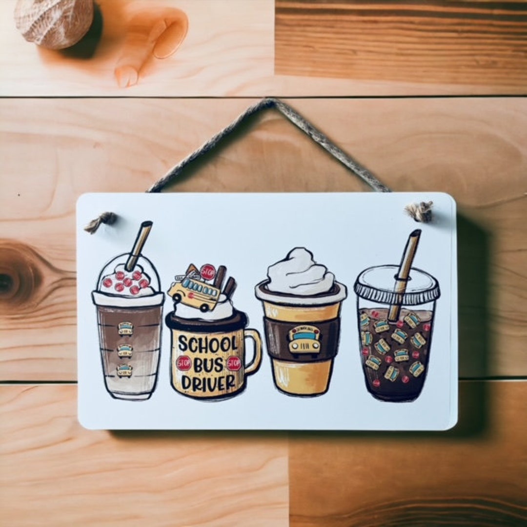 School Bus Driver Sign/ School Bus Driver Hanging Sign/ School Bus ...