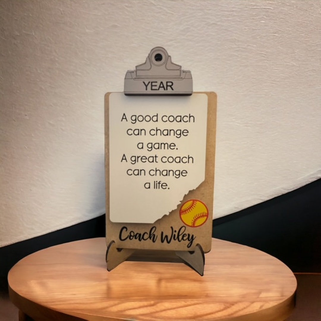 Softball Coach Sign/ Clipboard Coach Sign/ Softball Desk Gift ...
