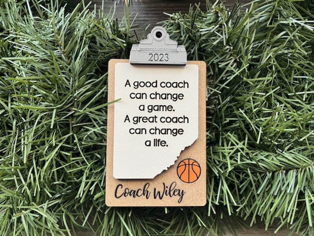 Basketball Coach Ornament/ Clipboard Coach Ornament/ Personalized Coach ...