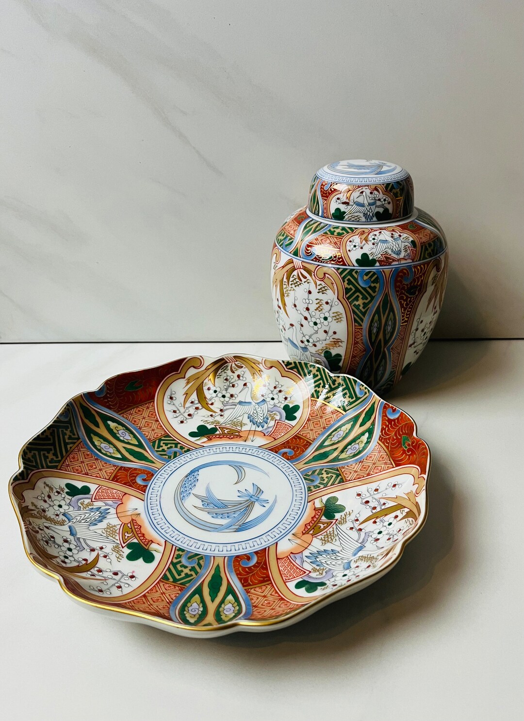 Mid-century Andrew by Sadek Imari Style Scalloped Plate & - Etsy