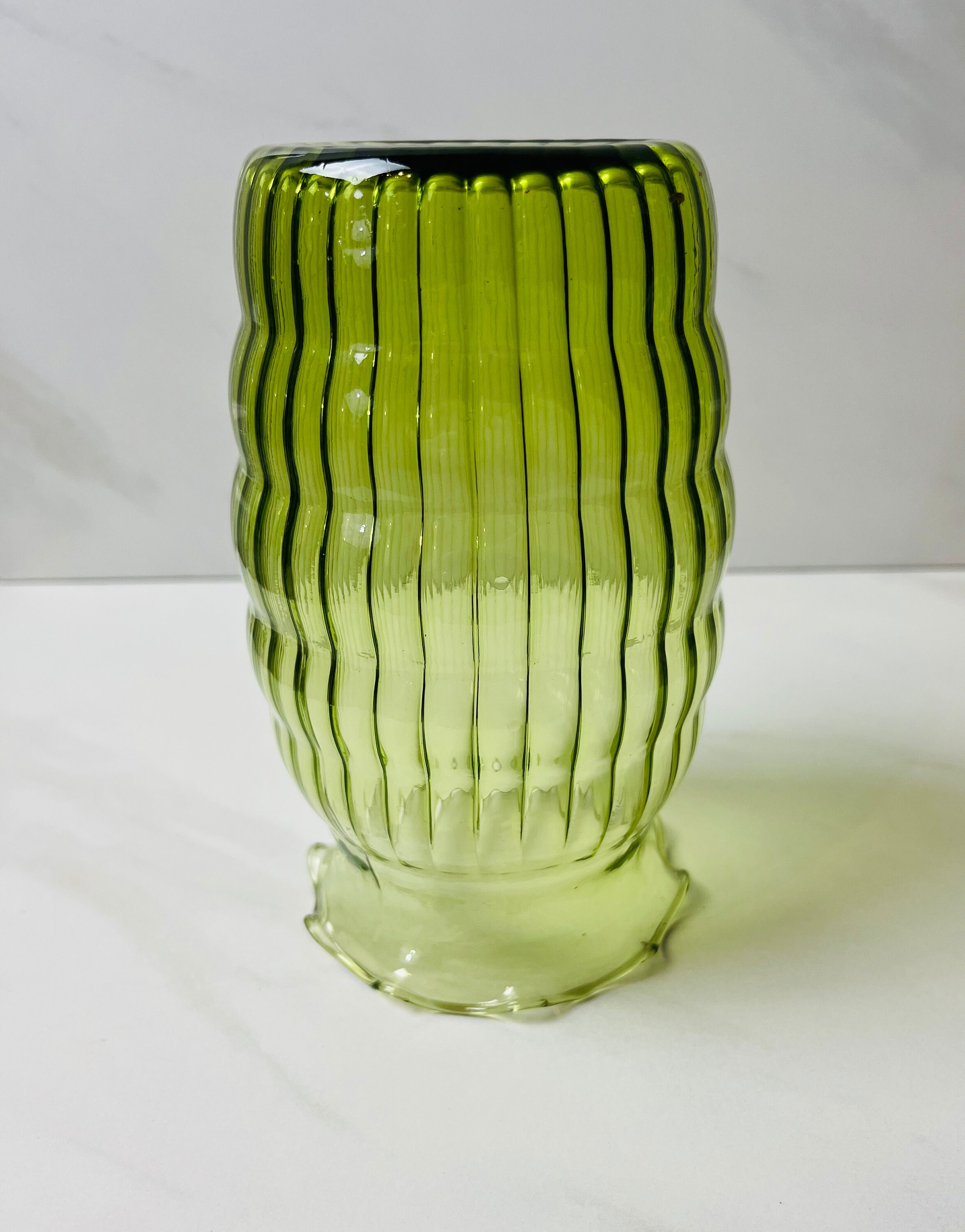 Vintage Beehive Hand Blown Green Vase - Etsy