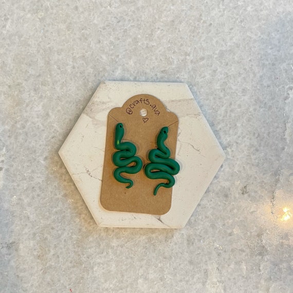 Green Snake Earrings | Etsy