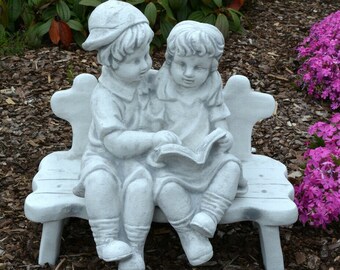 Boy Girl on Bench | Etsy