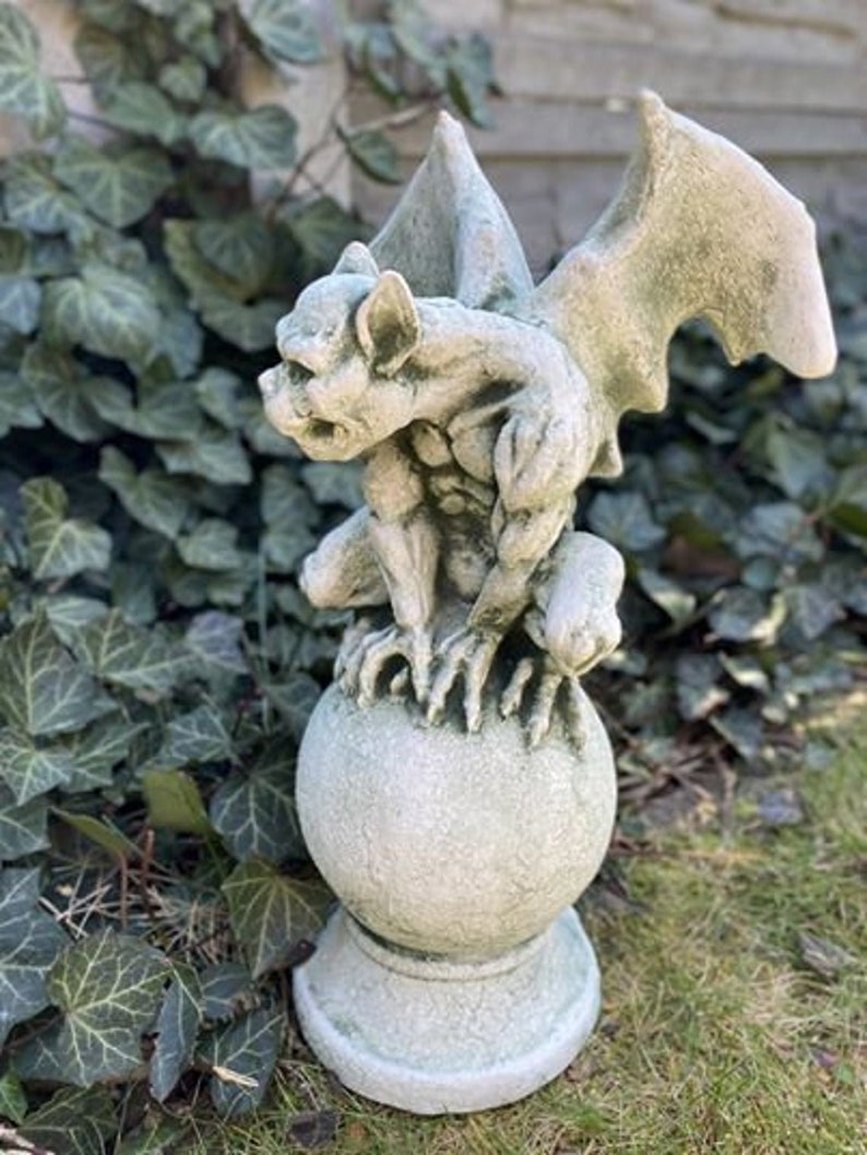 Gargoyle Monster on Ball Gargoyle Statue Guardian Gargoyle - Etsy