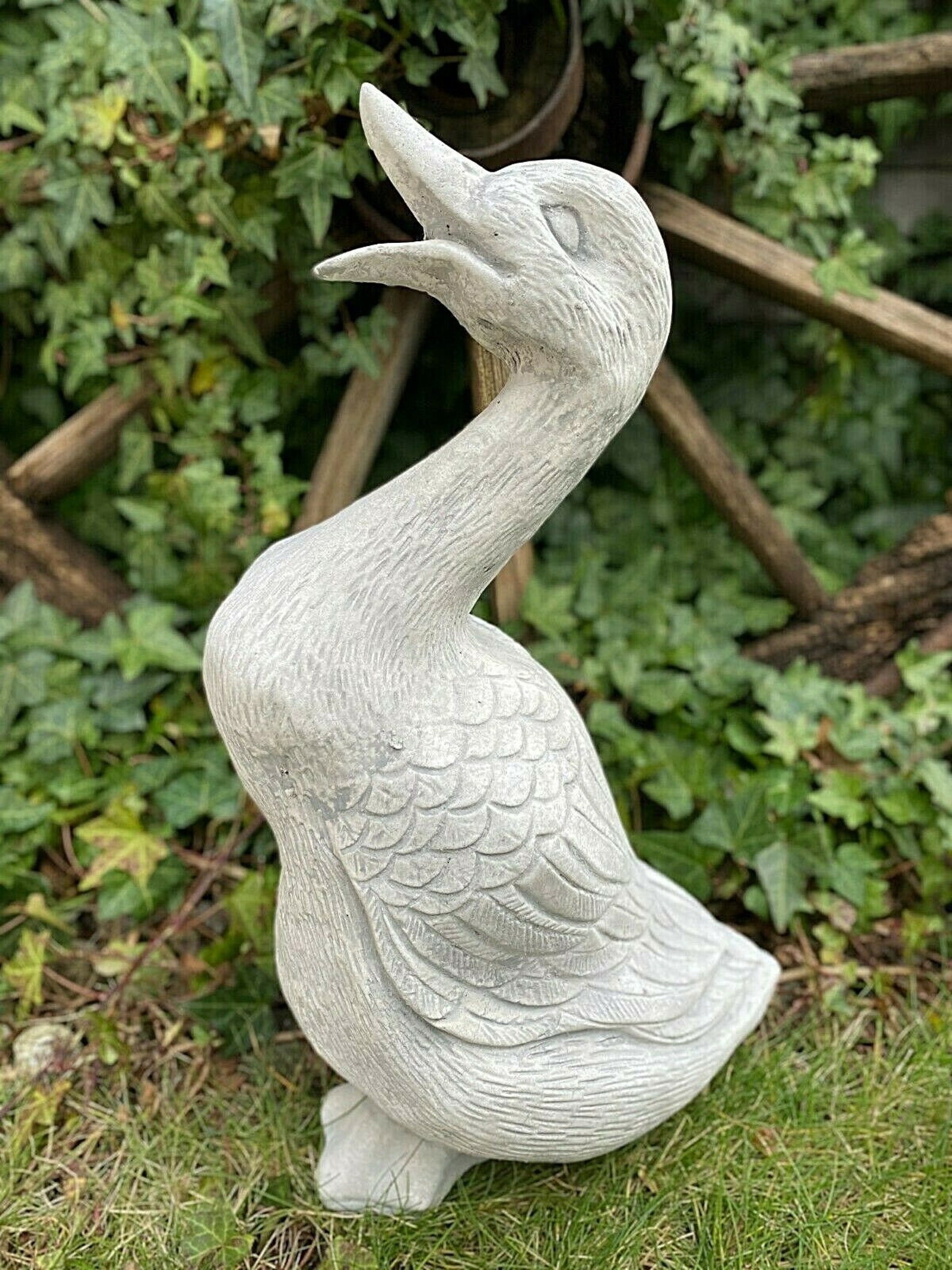 Stone Goose Sculpture Garden Bird Carved Stone Farmhouse Decor | Etsy