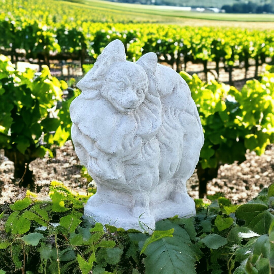 Pomeranian Dog Sculpture Stone Dog Statue Concrete Pet - Etsy