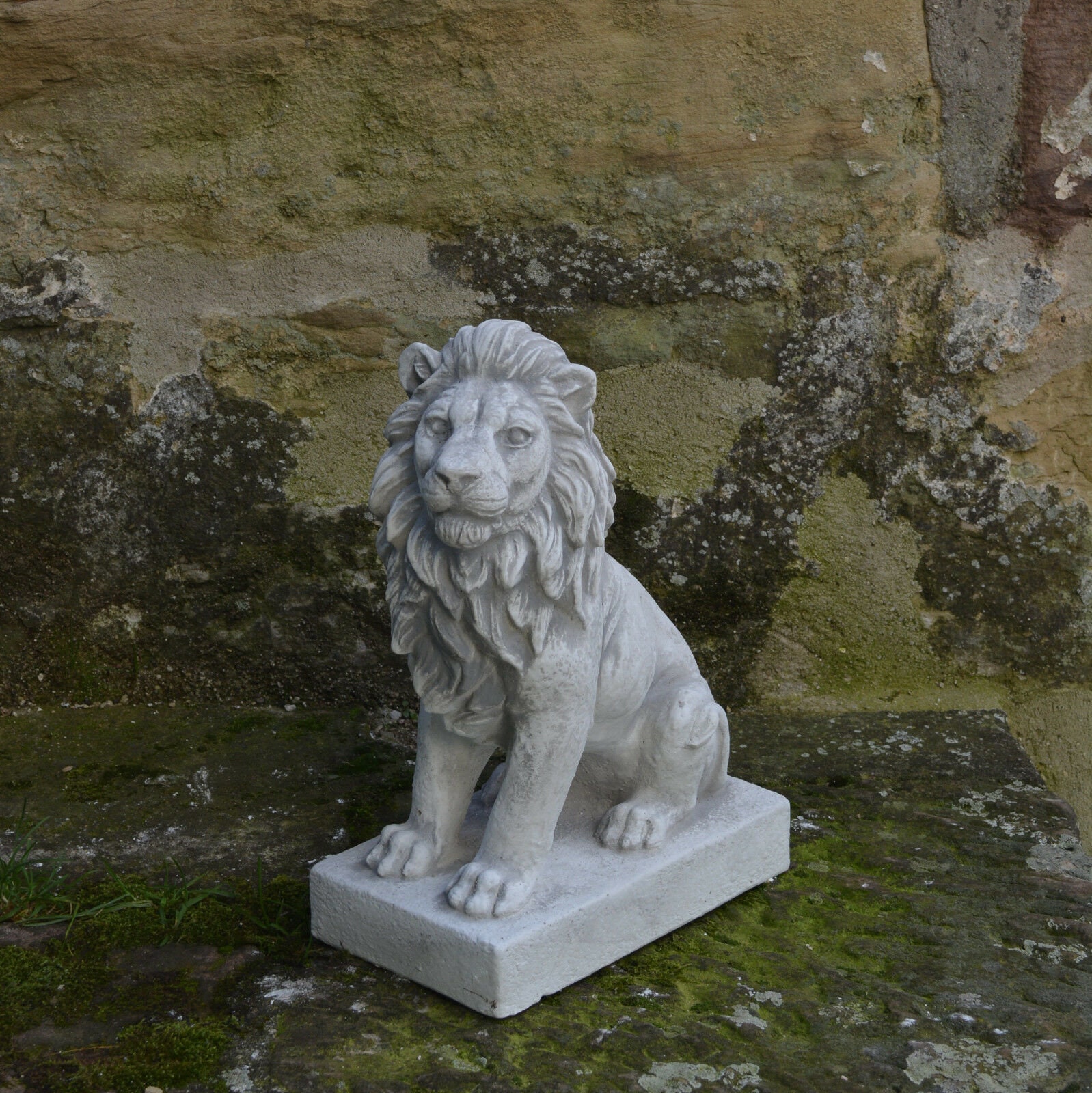 Solid Stone Lions Statue Concrete Lions Pair Sculpture Large | Etsy