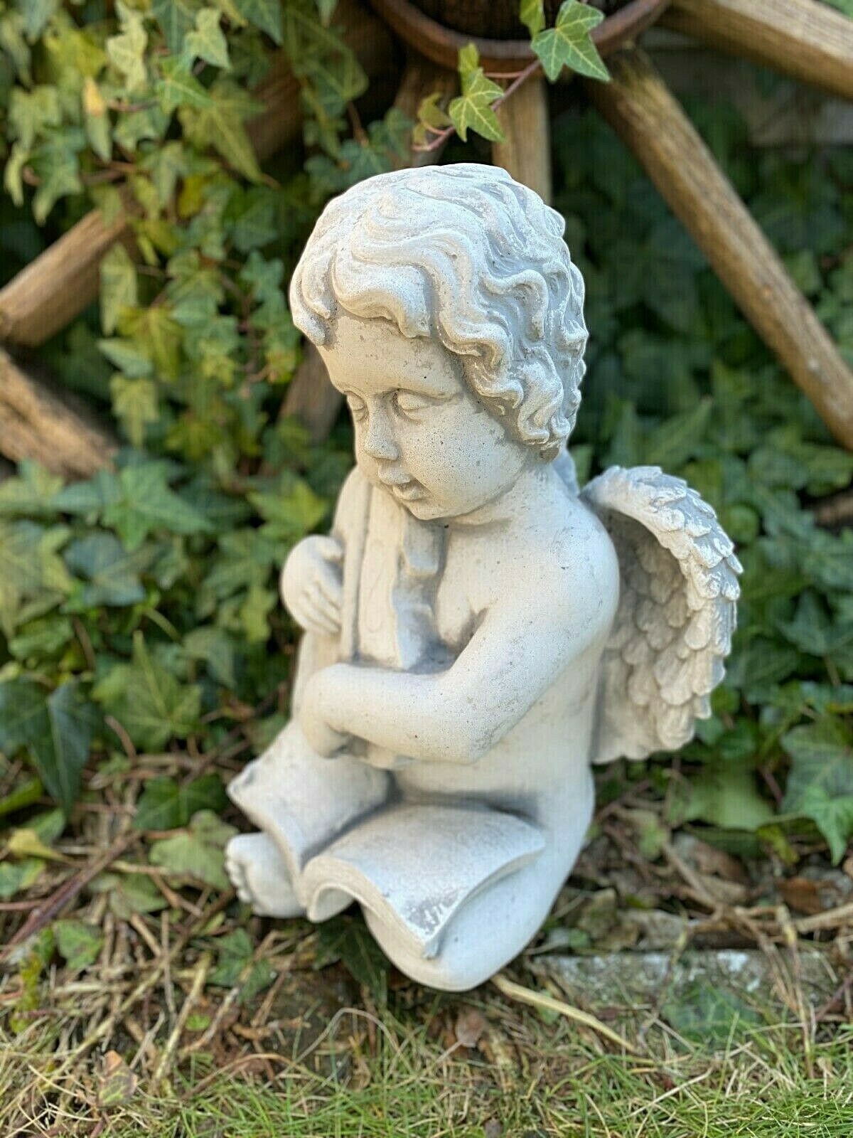 Boy Plays on Violin Concrete Angel Boy Angel Figurine Angel - Etsy UK