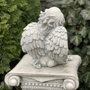 Cute Pensive Baby Angel Statue Angel Wings Mini Statues - Etsy