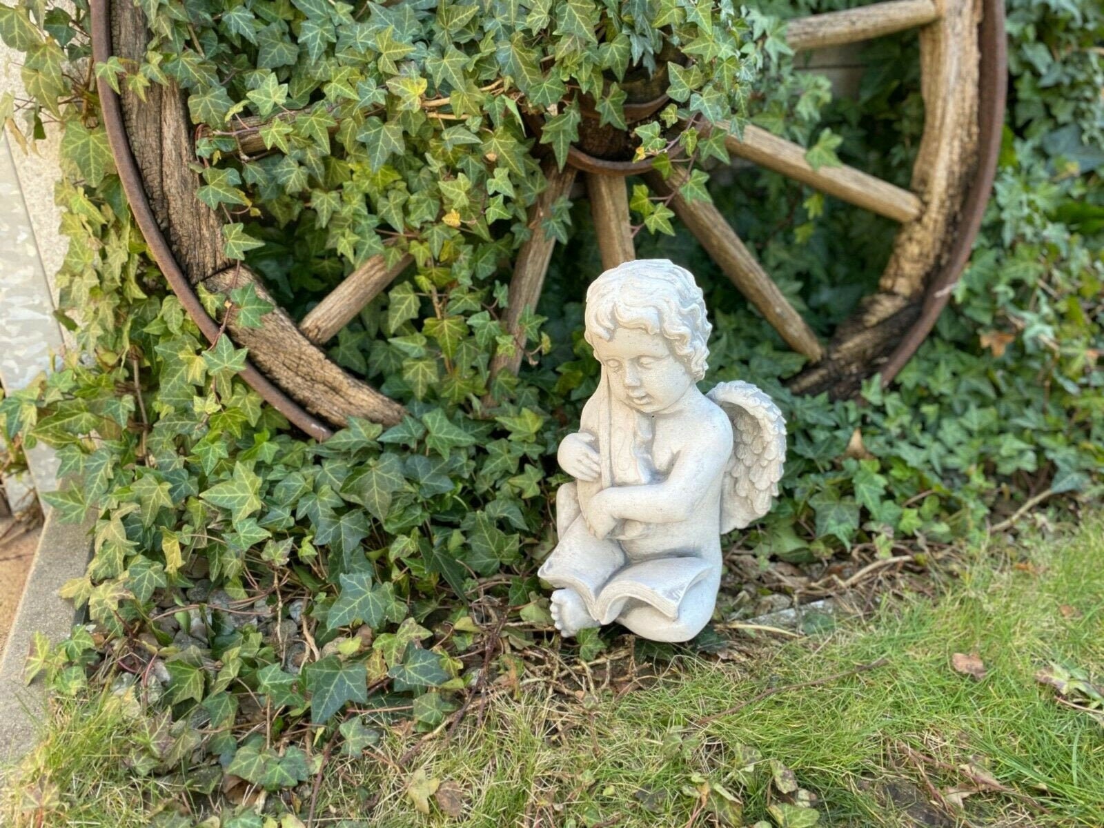 Boy Plays on Violin Concrete Angel Boy Angel Figurine Angel - Etsy UK