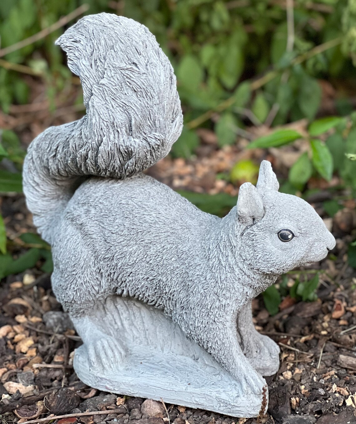 Squirrel Wooden Animal Garden Statue Concrete Backyard Decor - Etsy