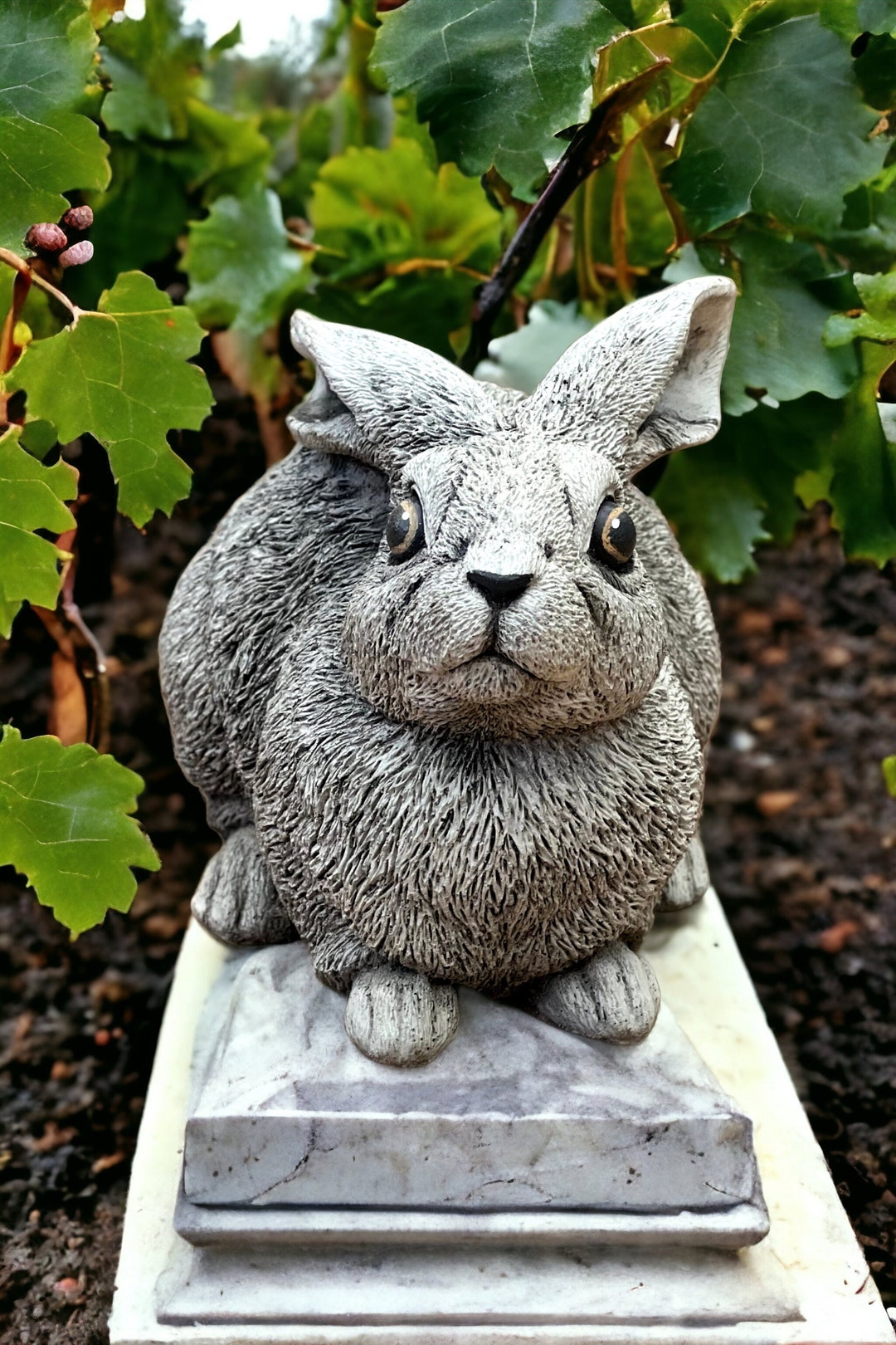Rabbit Sculpture Stone Cute Rabbit Garden Decoration Rabbit - Etsy