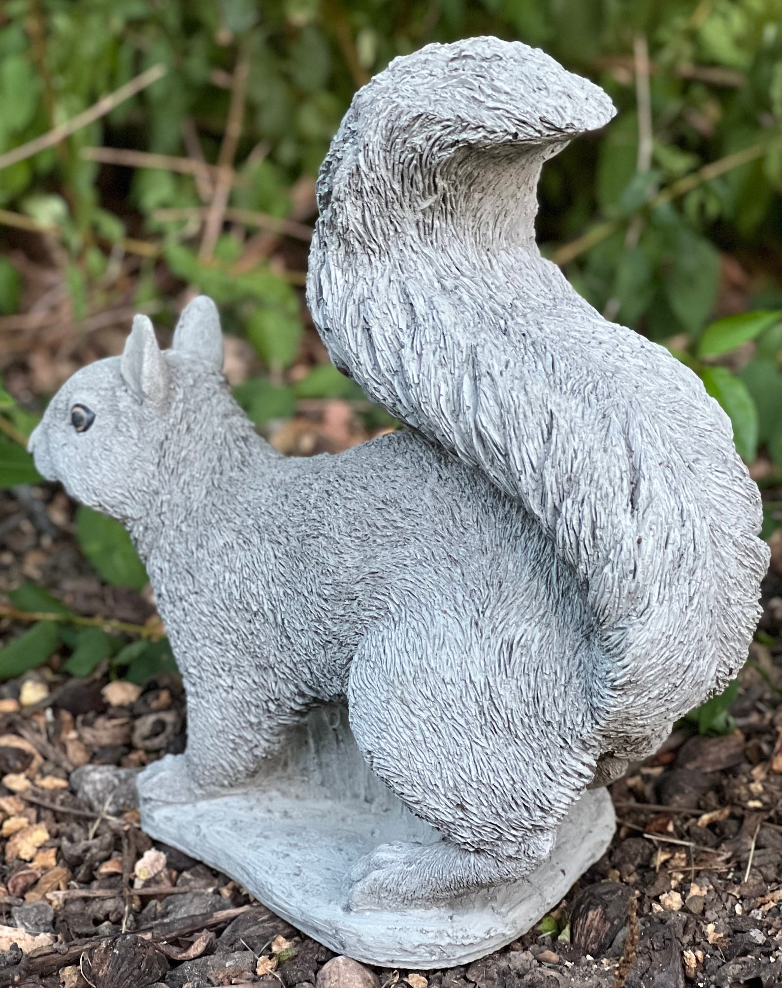 Squirrel Wooden Animal Garden Statue Concrete Backyard Decor - Etsy