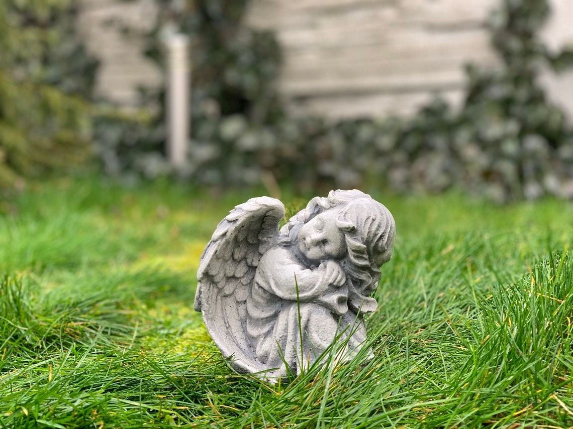 Sleeping Baby Angel Small Stone Baby Angel Figurine Angel - Etsy