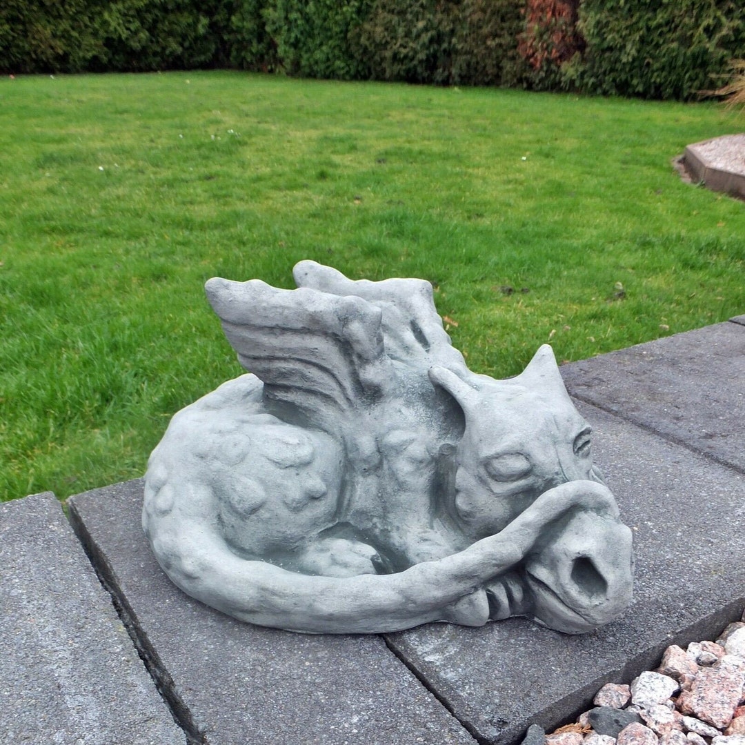 Dragon Figurine Stone Sleeping Dragon Outdoor Statue Custom - Etsy