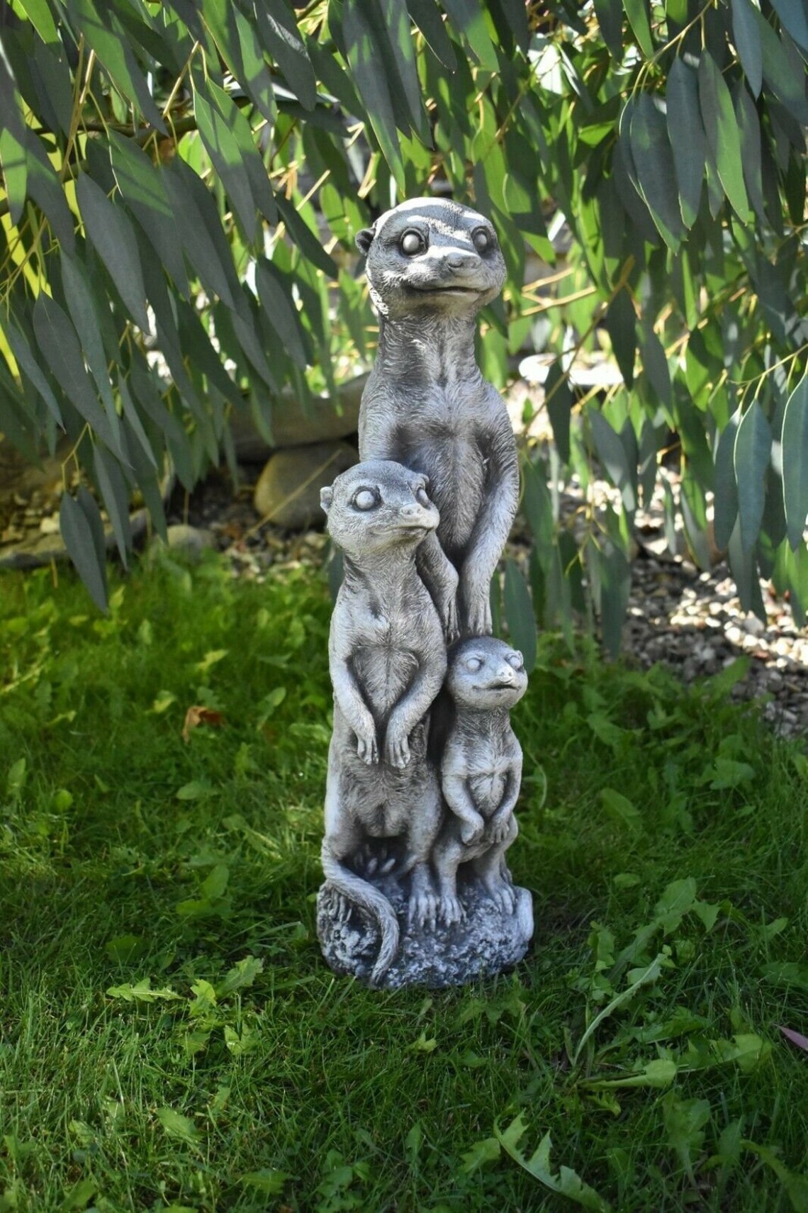 Meerkat Parents and Child Cement Meerkats Sculpture Forest - Etsy