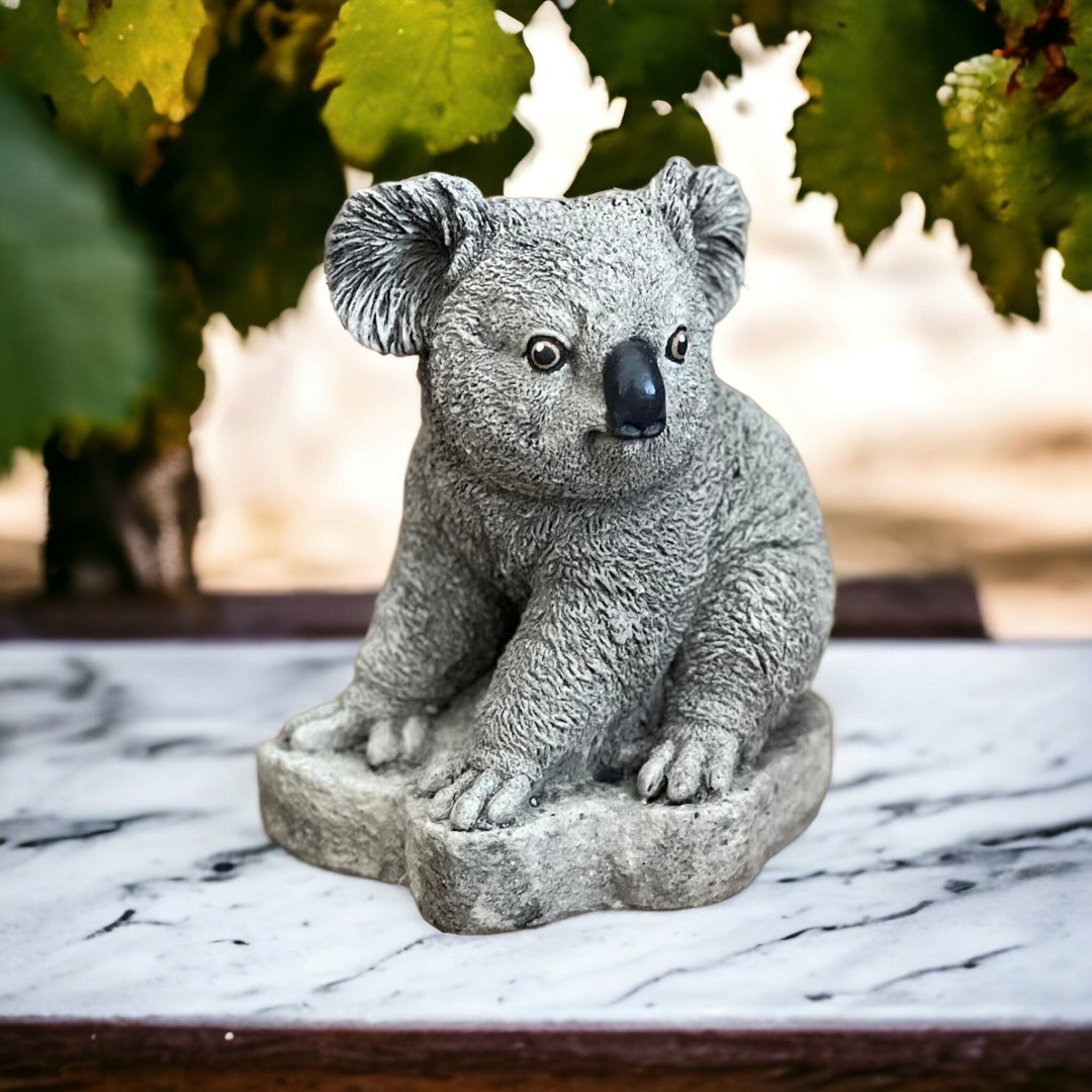 Concrete Koala Sculpture Cute Koala Figurine Home Decor Animal - Etsy