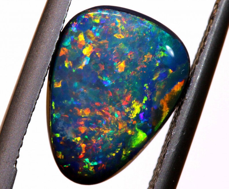 2.63 CTS L.ridge Opal Doublet on Black Potch Stone TBO-A237 - Etsy